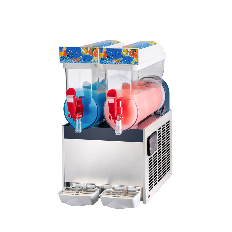 30L Double Head Slush Machine – WG-XRJ15L×2 – Commercial Beverage Disp ...